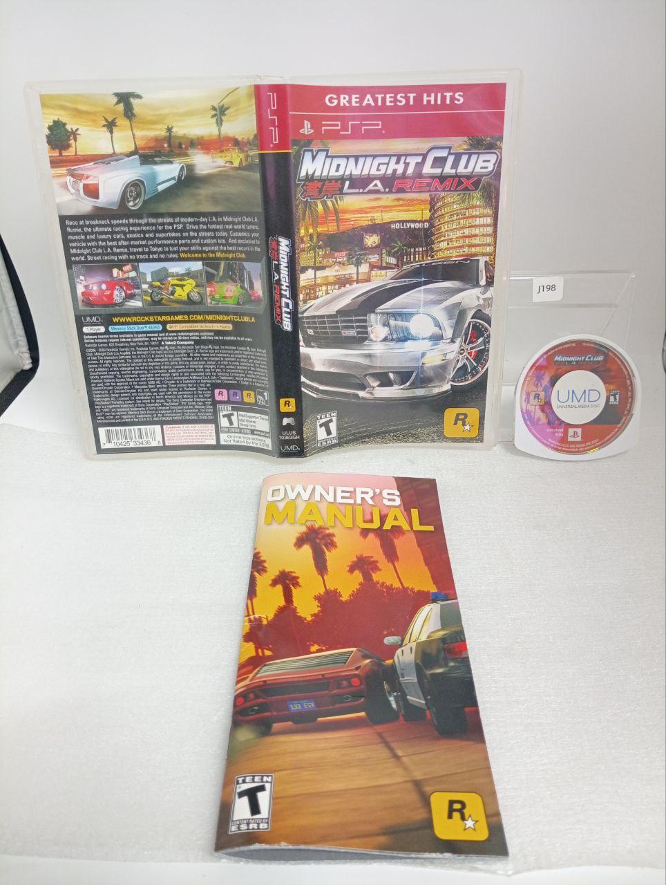 Midnight Club LA Remix [Greatest Hits] | Item, Box, and Manual | PSP