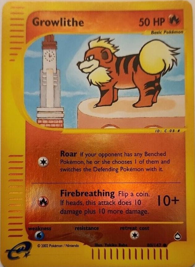 Growlithe [Reverse Holo] #80 Prices | Pokemon Aquapolis | Pokemon Cards