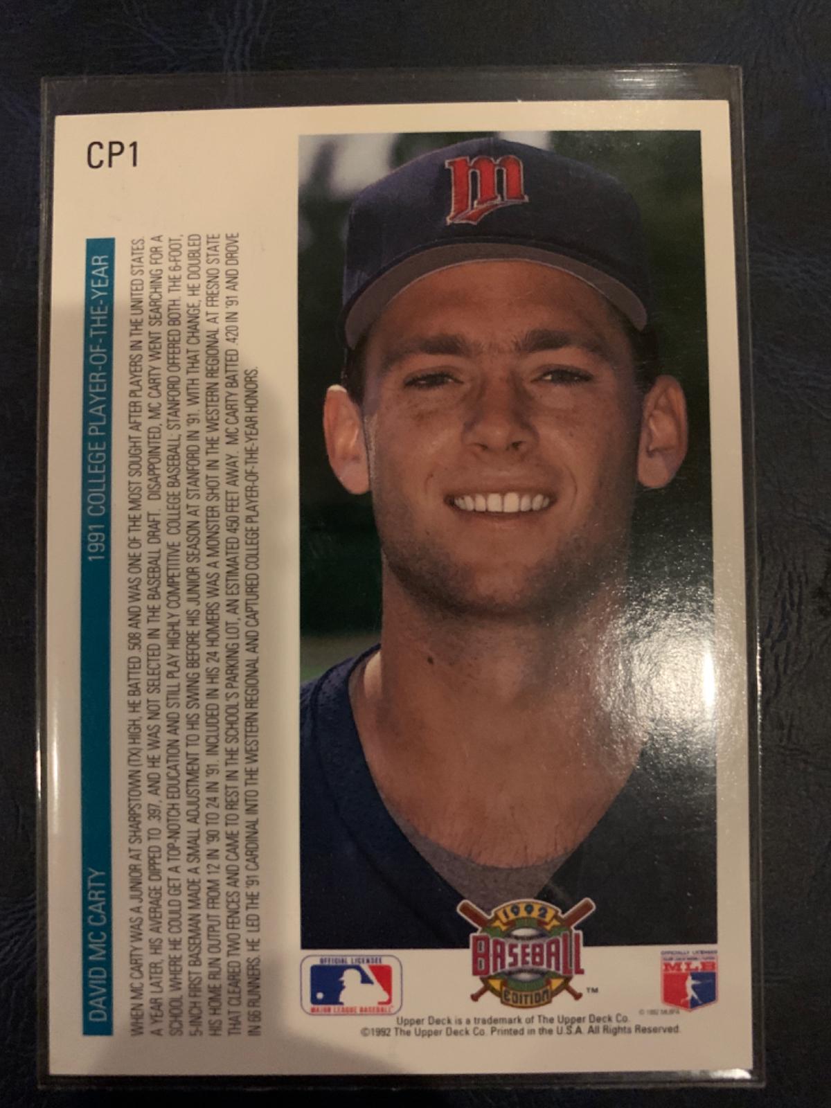 David McCarty #CP1 Prices [Rookie] | 1992 Upper Deck College P.O.Y ...