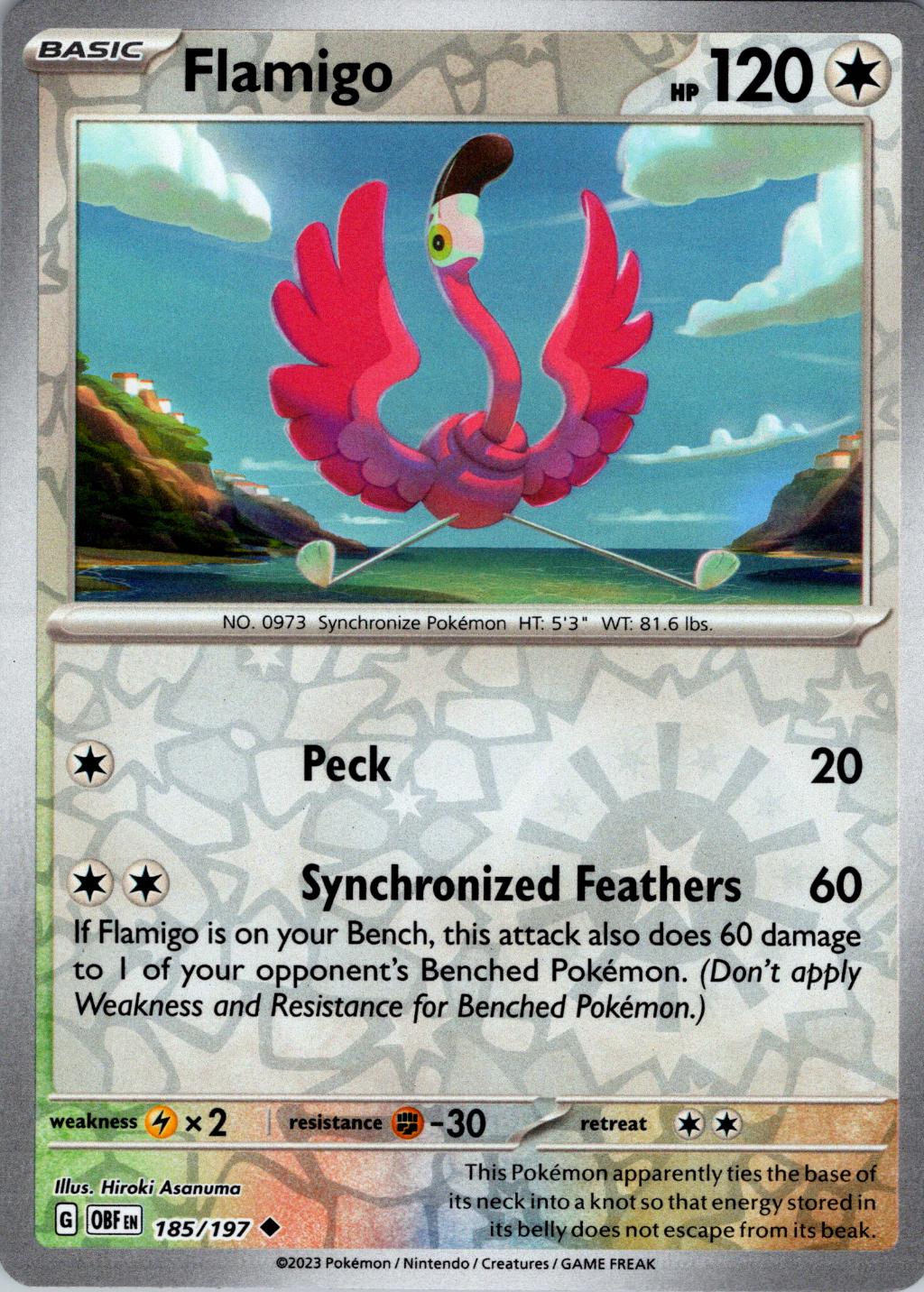 Flamigo [Reverse Holo] #185 Prices | Pokemon Obsidian Flames | Pokemon ...