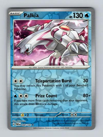 Palkia [Reverse Holo] | PSA 10 | Pokemon Paradox Rift
