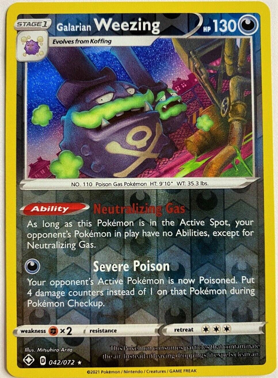 Galarian Weezing [Reverse Holo] #42 Prices | Pokemon Shining Fates ...