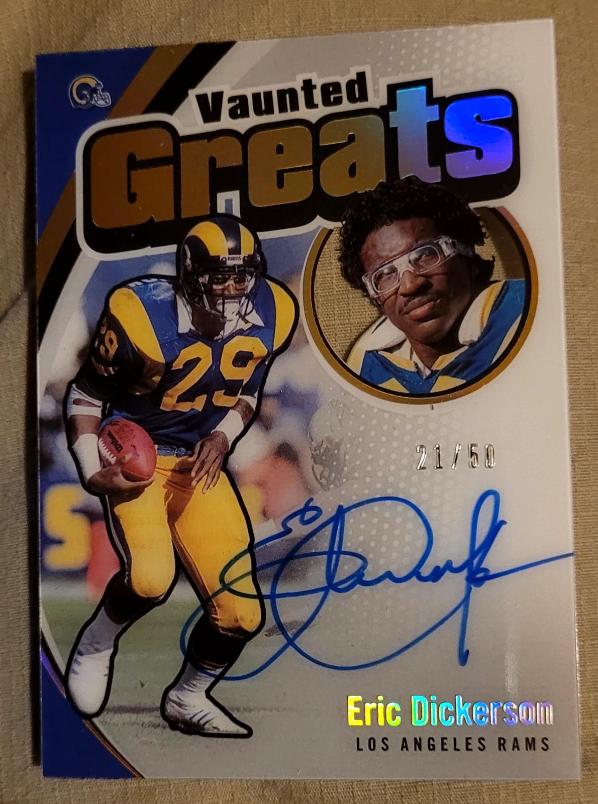 Eric Dickerson #GRG-EDI Prices | 2022 Panini Luminance Vaunted Greats ...