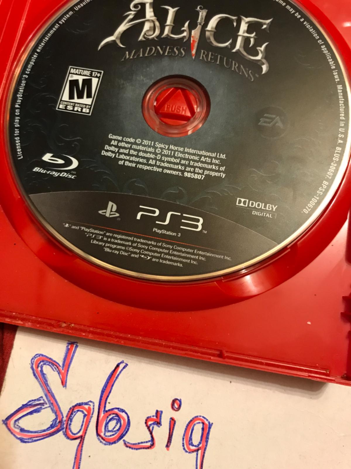 Alice: Madness Returns | Item only | Playstation 3