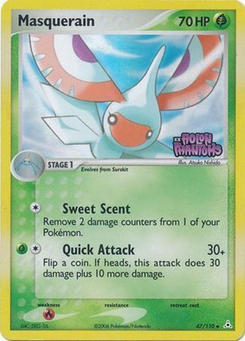 Masquerain [Reverse Holo] #47 Prices | Pokemon Holon Phantoms | Pokemon ...