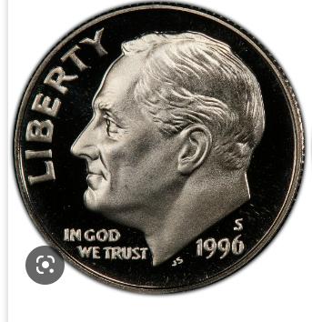 1996 S [CLAD PROOF] Roosevelt Dime Prices | Ungraded, NGC, PCGS Values