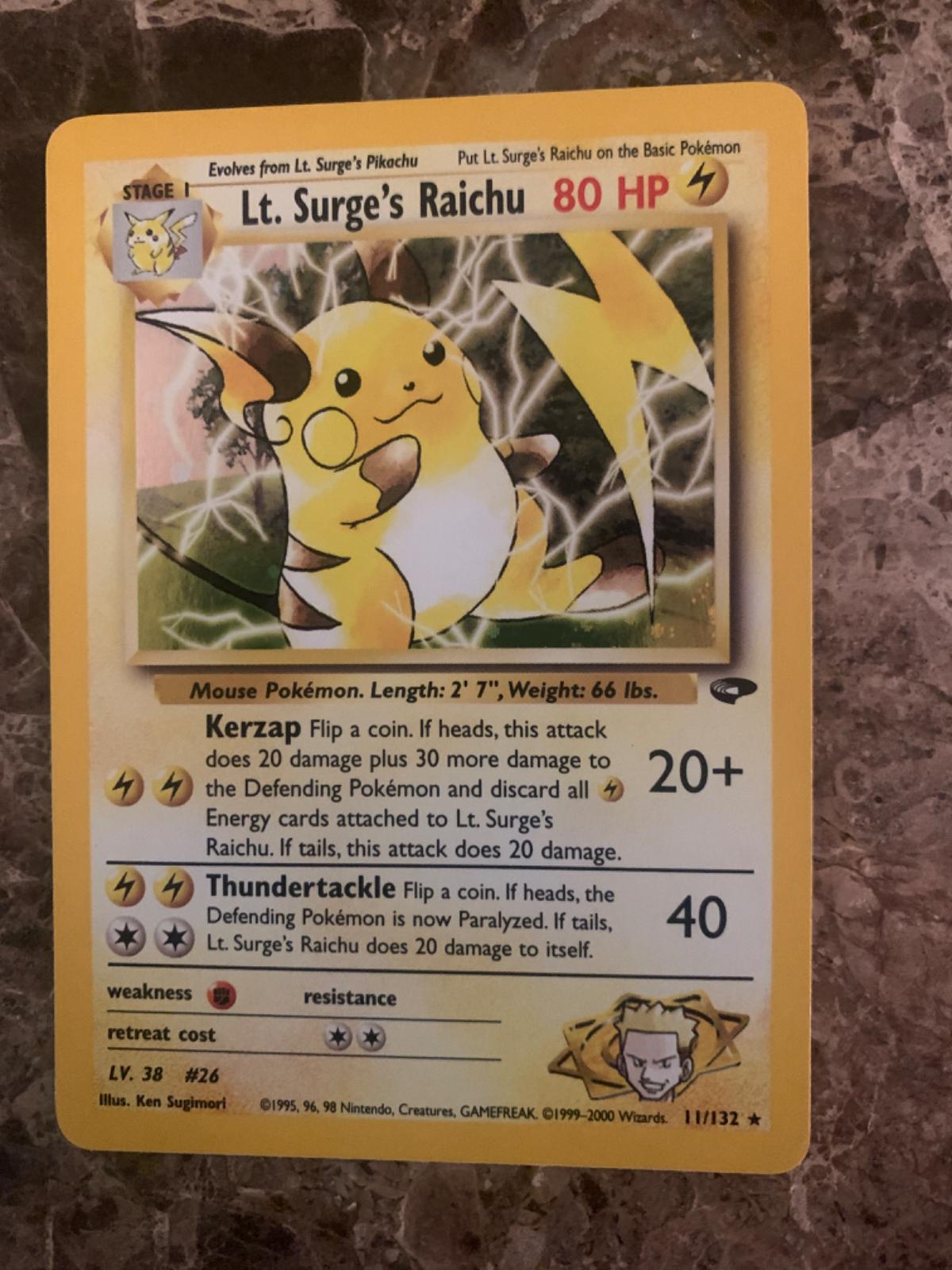 Lt. Surge's Raichu | Ungraded | Pokemon Gym Challenge