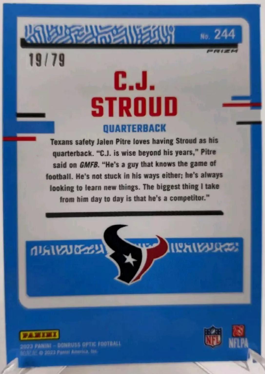 C.J. Stroud [Orange Scope] #244 Prices [Rookie] | 2023 Panini Donruss ...