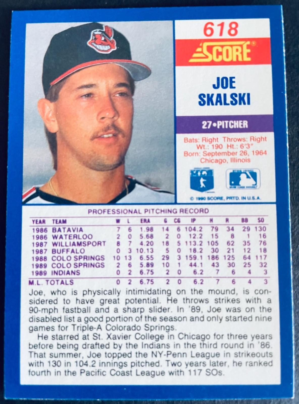 Joe Skalski [Error] #618 Prices | 1990 Score | Baseball Cards