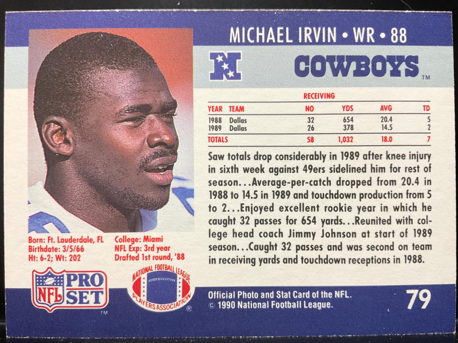 Michael Irvin #79 Prices | 1990 Pro Set | Football Cards