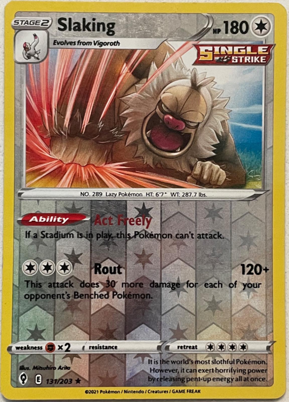 Slaking [Reverse Holo] #131 Prices | Pokemon Evolving Skies | Pokemon Cards