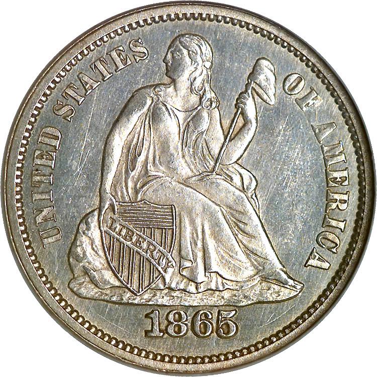 1865 Seated Liberty Dime Prices | Ungraded, NGC, PCGS Values