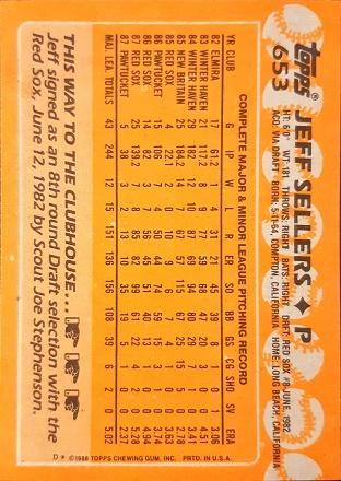 Jeff Sellers #653 Prices | 1988 Topps | Baseball Cards