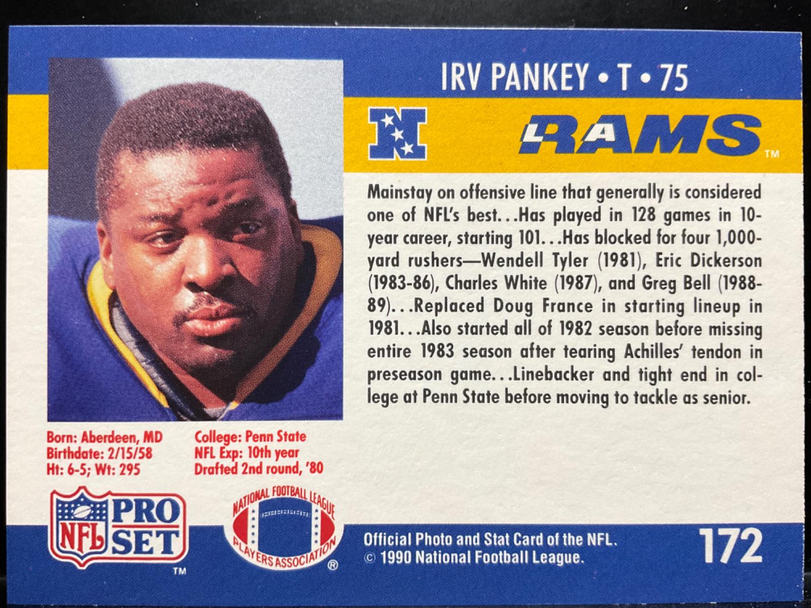 Irv Pankey #172 Prices | 1990 Pro Set | Football Cards