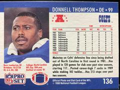 Donnell Thompson #136 Prices | 1990 Pro Set | Football Cards