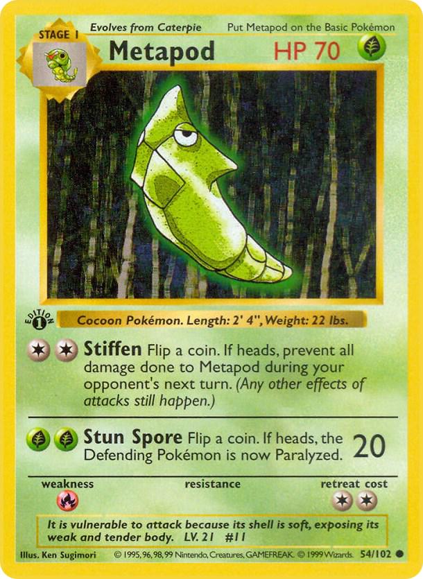 Metapod [1st Edition] #54 Prices | Pokemon Base Set | Pokemon Cards