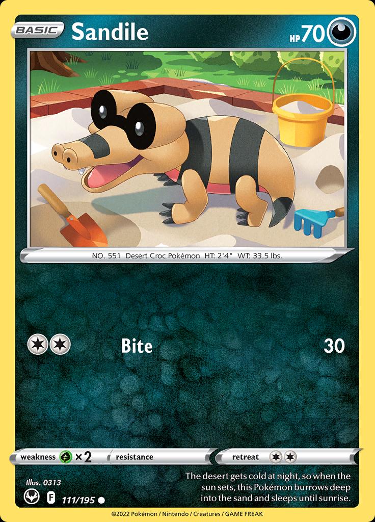 Sandile #111 Prices | Pokemon Silver Tempest | Pokemon Cards