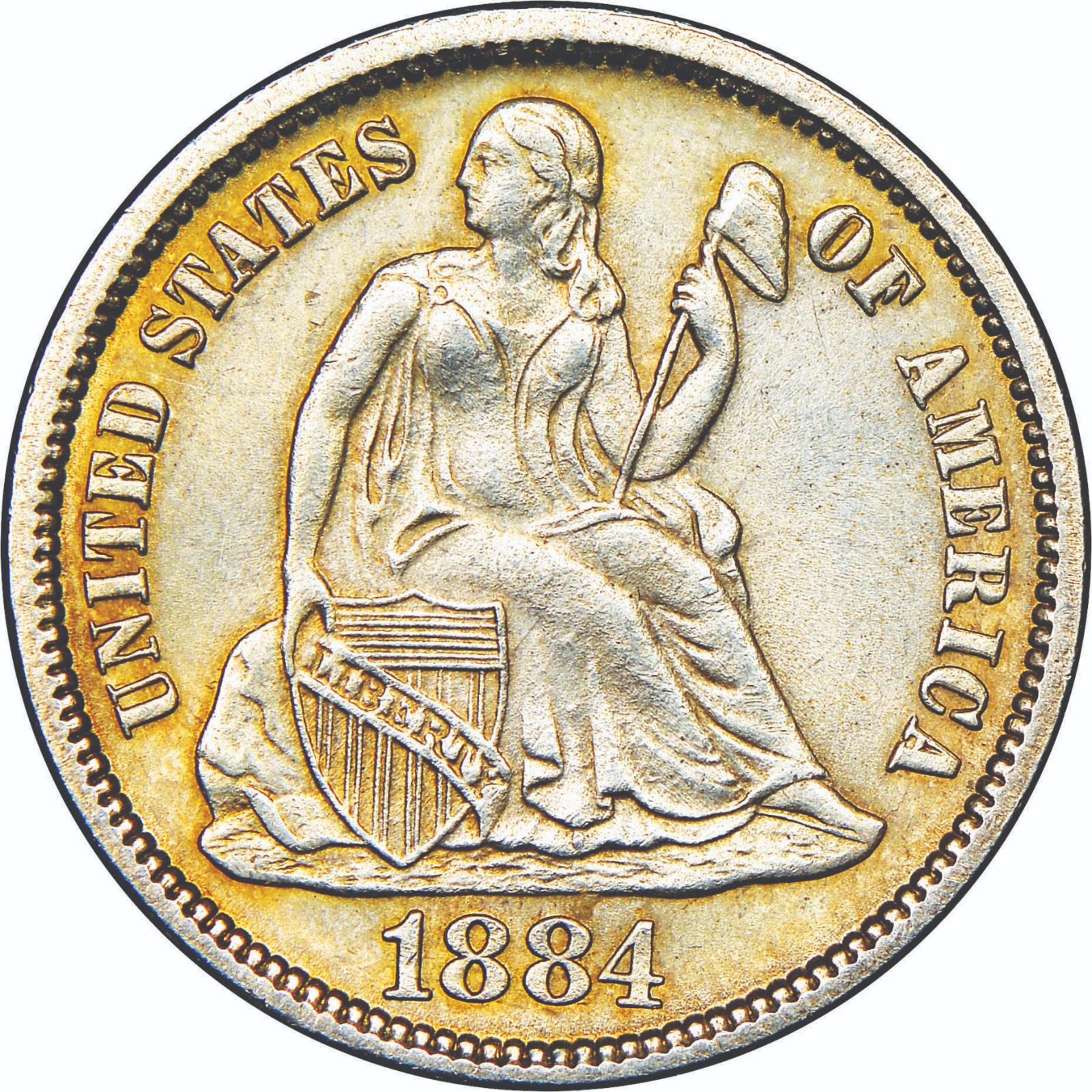 1884 [PROOF] Seated Liberty Dime Prices | Ungraded, NGC, PCGS Values