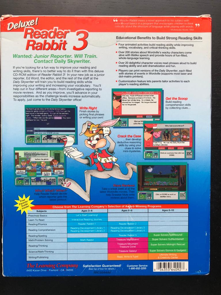 Reader Rabbit 3 [Deluxe] Prices PC Games | Compare Loose, CIB & New Prices