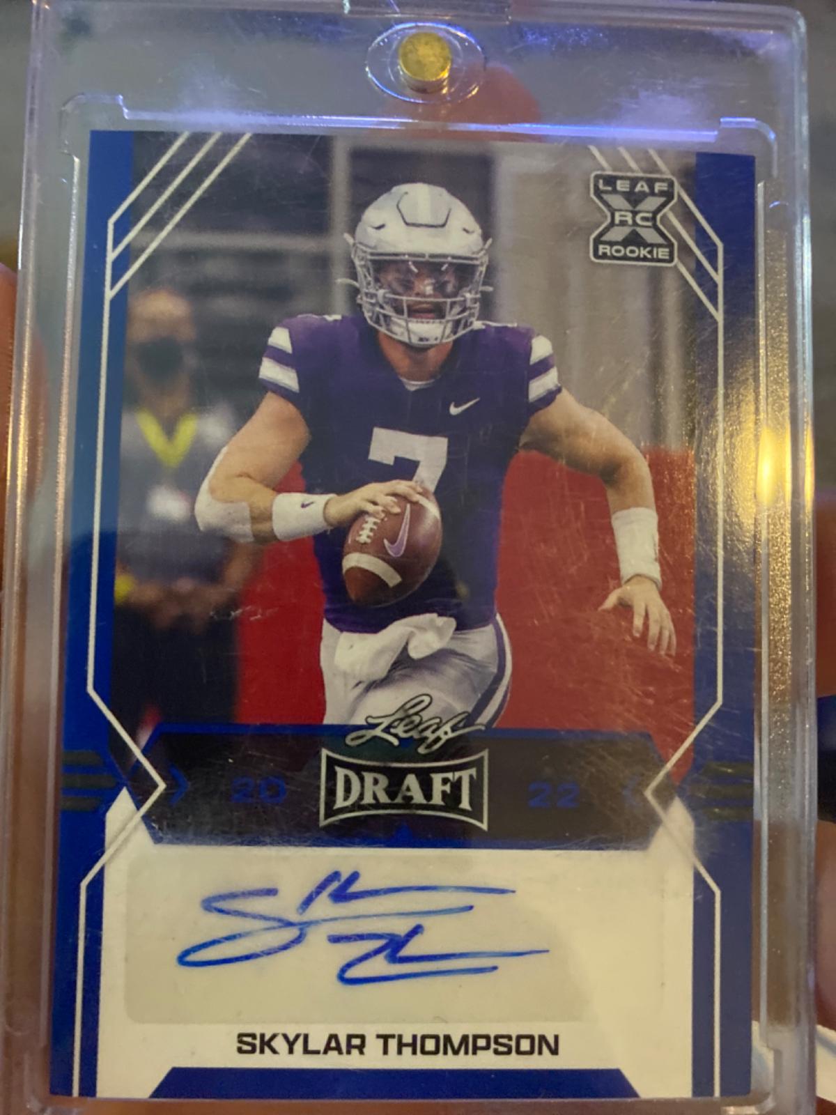 Skylar Thompson [Blue] | Ungraded | 2022 Leaf Draft Autographs