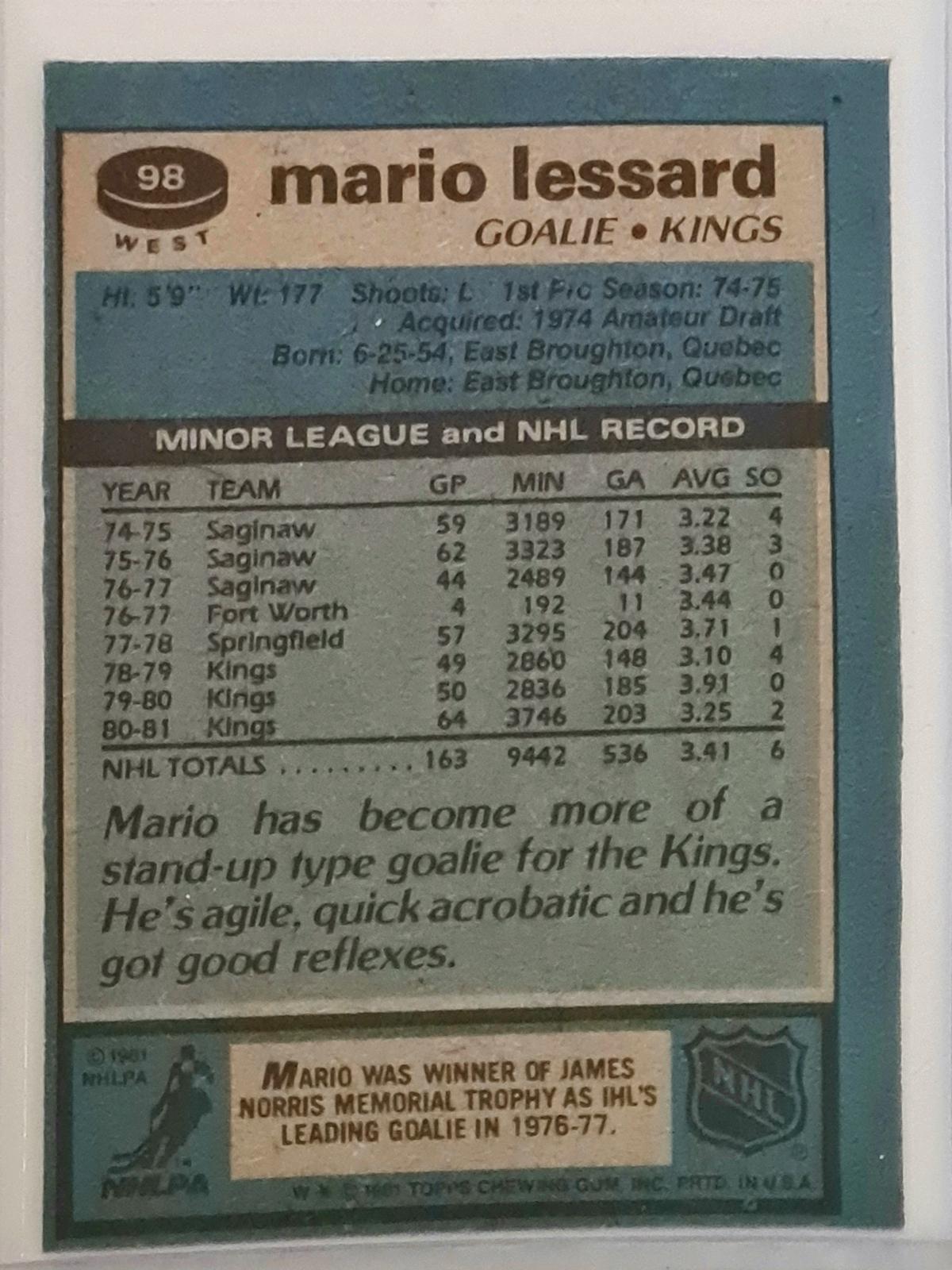 Mario Lessard [West] #98 Prices | 1981 Topps | Hockey Cards