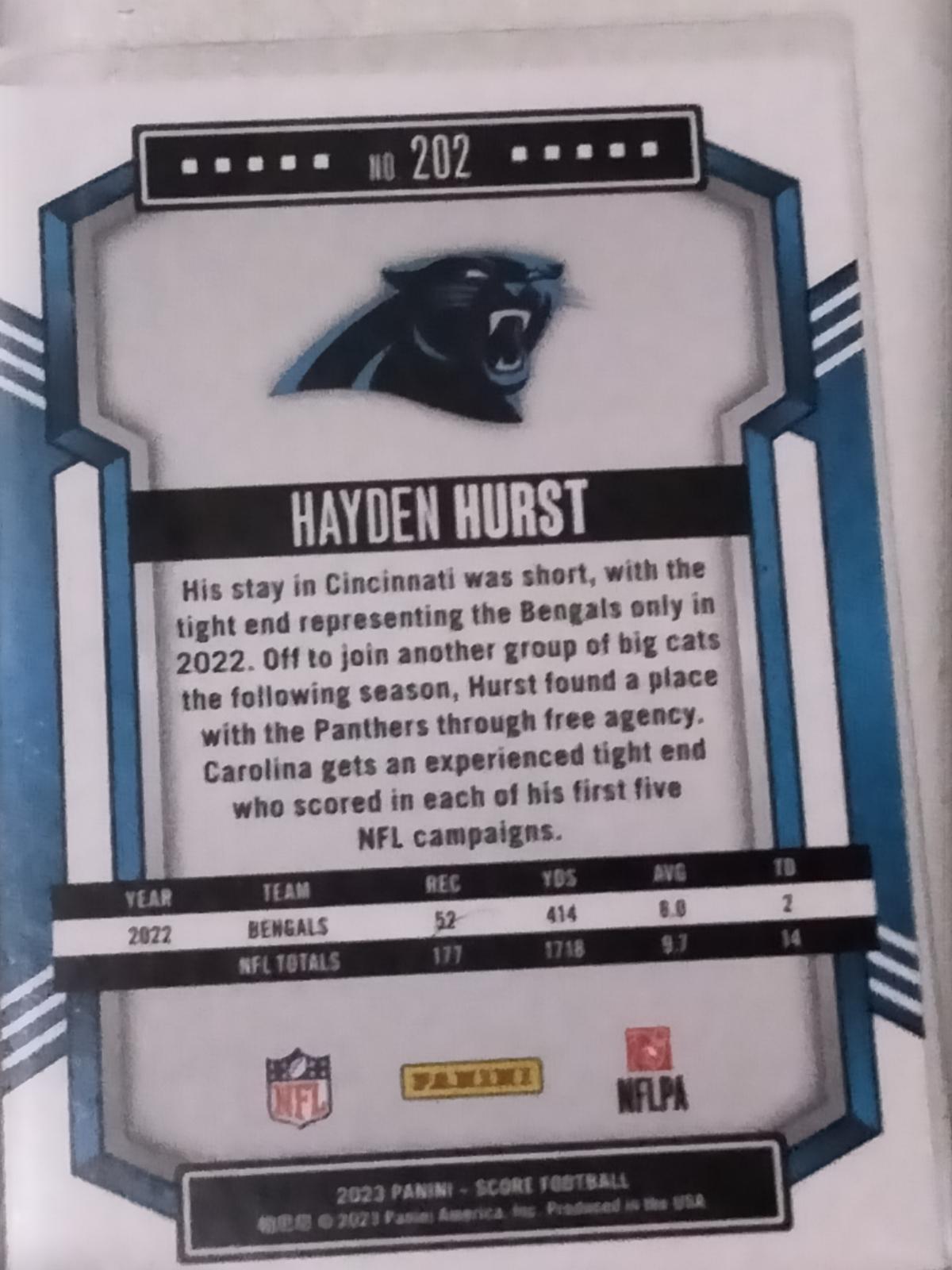 Hayden Hurst [Signature] #202 Prices | 2023 Panini Score | Football Cards