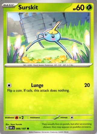 Surskit #6 Prices | Pokemon Obsidian Flames | Pokemon Cards