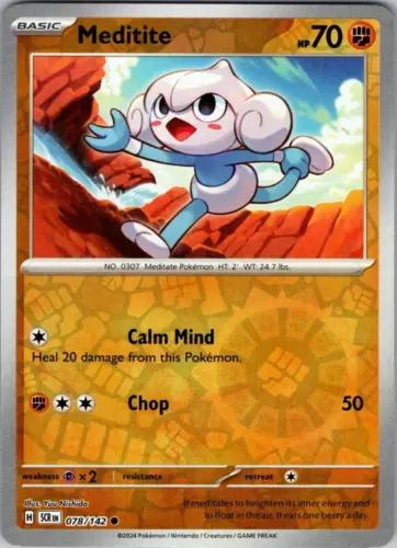 Meditite [Reverse Holo] #78 Prices | Pokemon Stellar Crown | Pokemon Cards