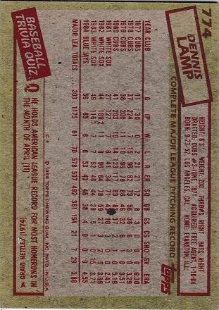 Dennis Lamp #774 Prices | 1985 Topps | Baseball Cards