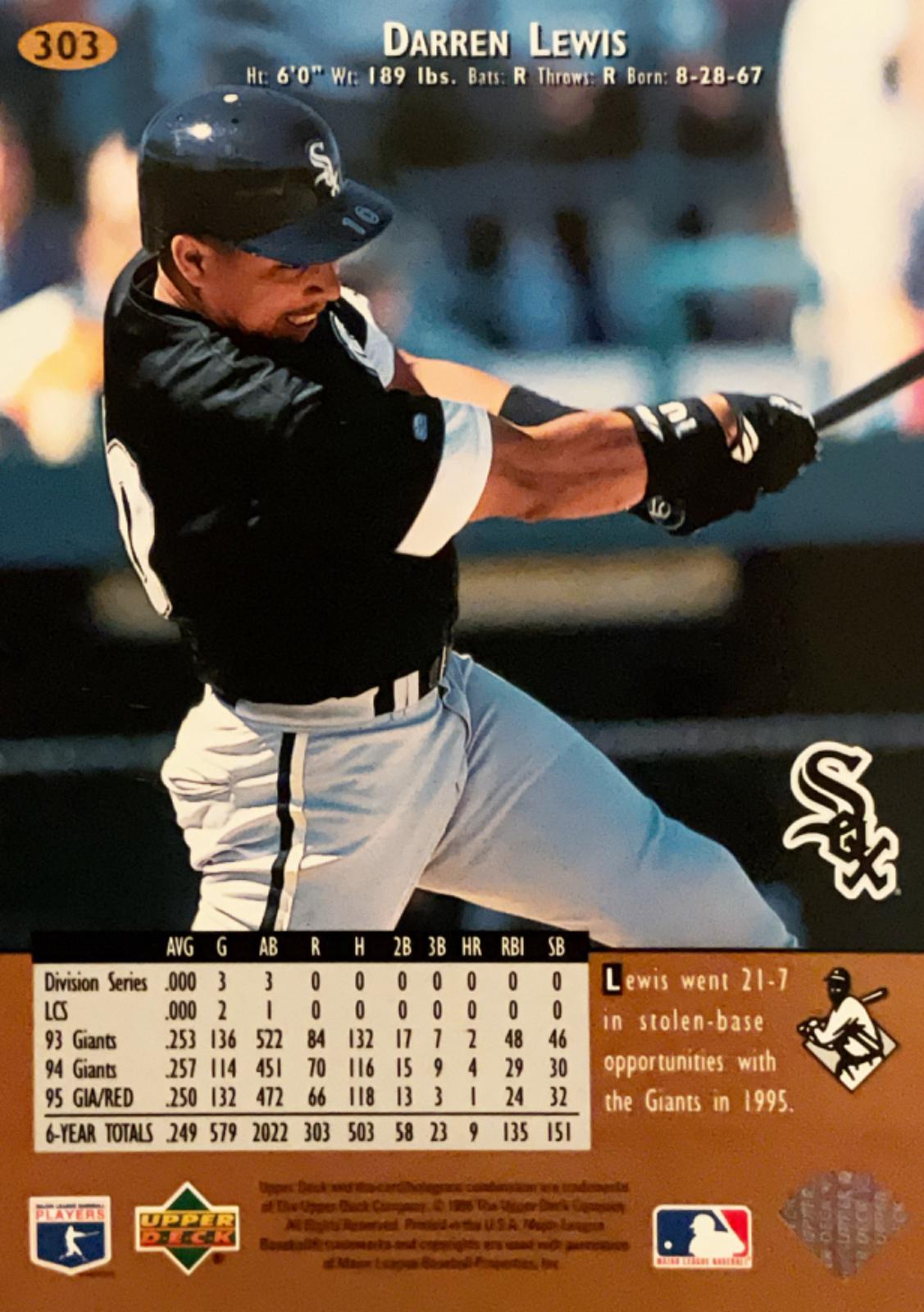 Darren Lewis #303 Prices | 1996 Upper Deck | Baseball Cards