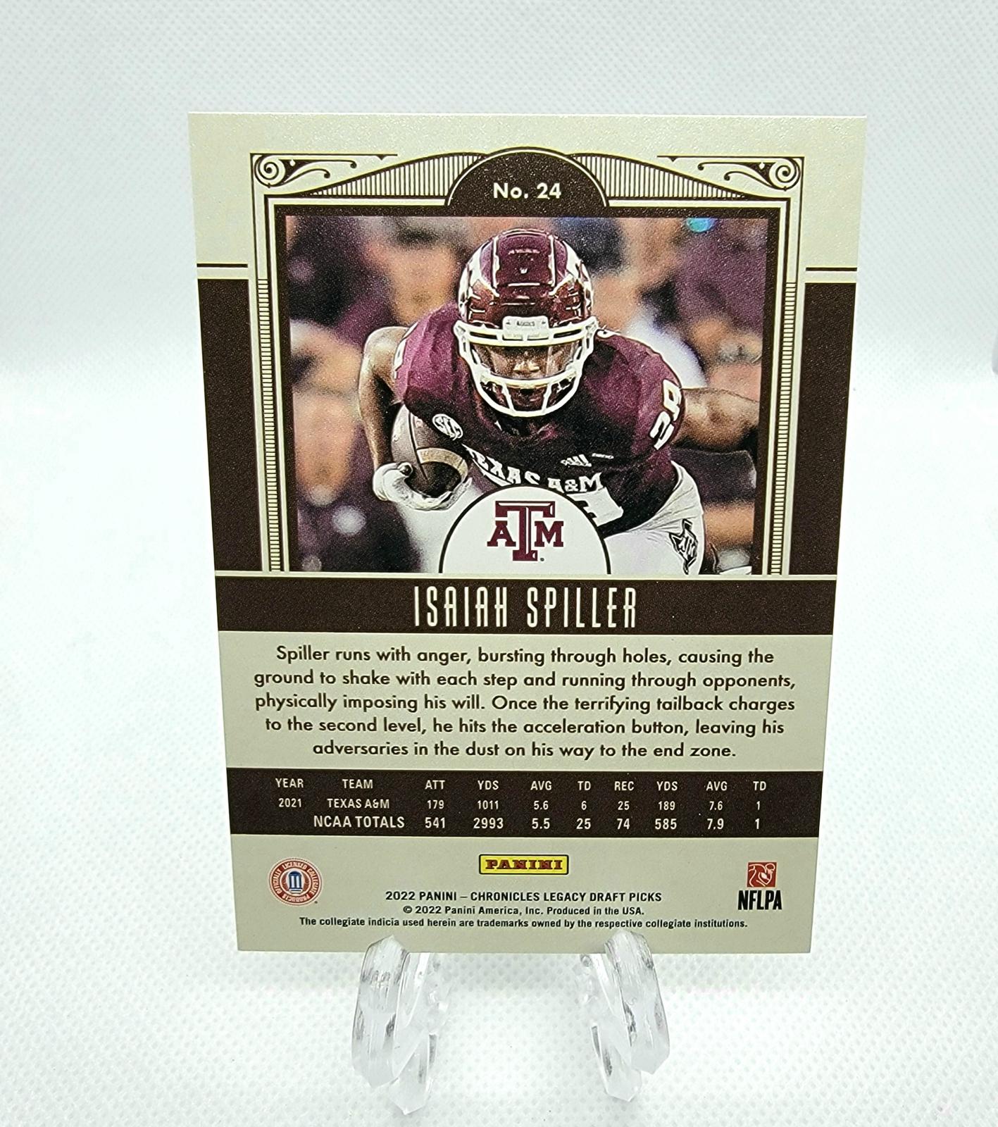 Isaiah Spiller #24 Prices [Rookie] | 2022 Panini Chronicles Draft Picks ...