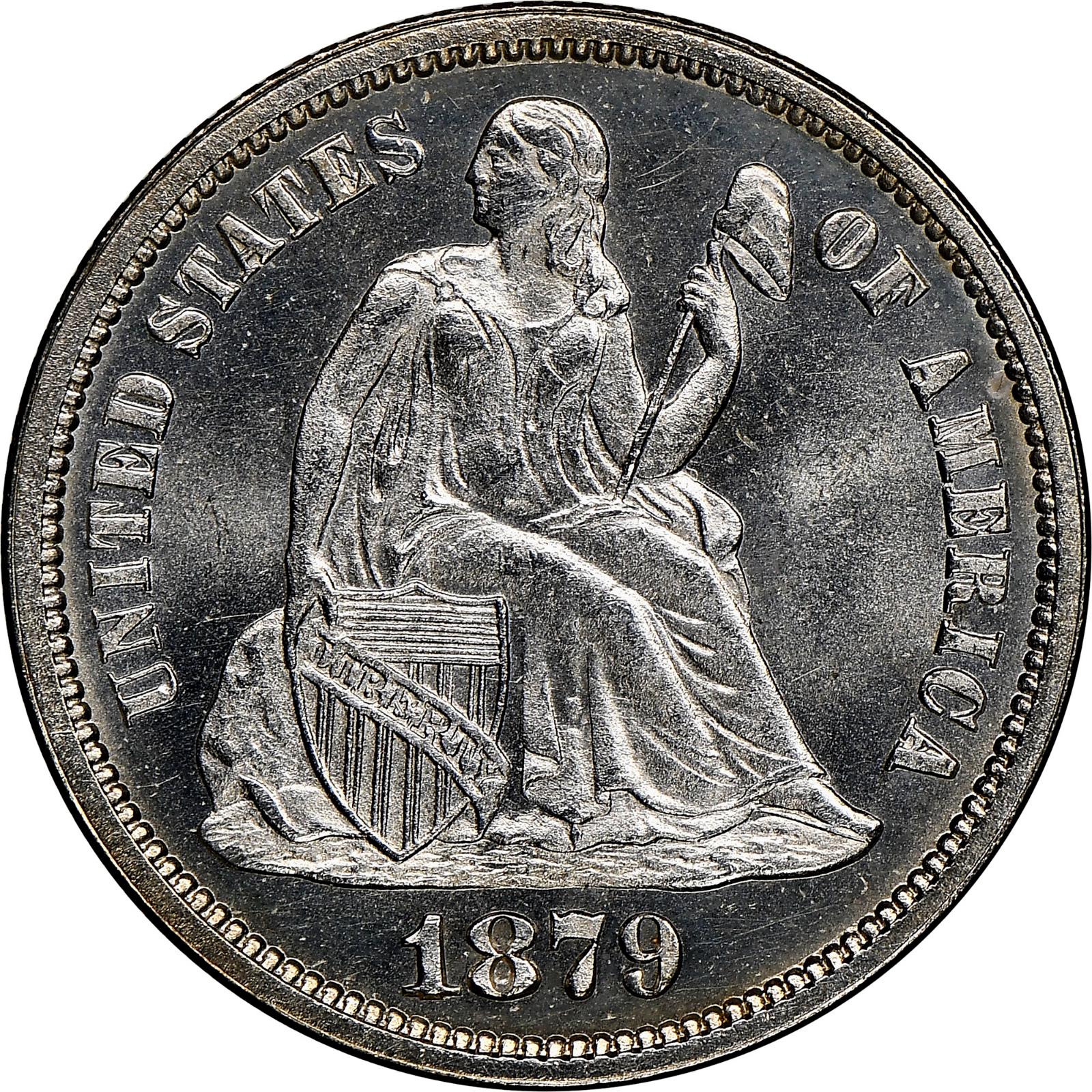 1879 [PROOF] Seated Liberty Dime Prices | Ungraded, NGC, PCGS Values