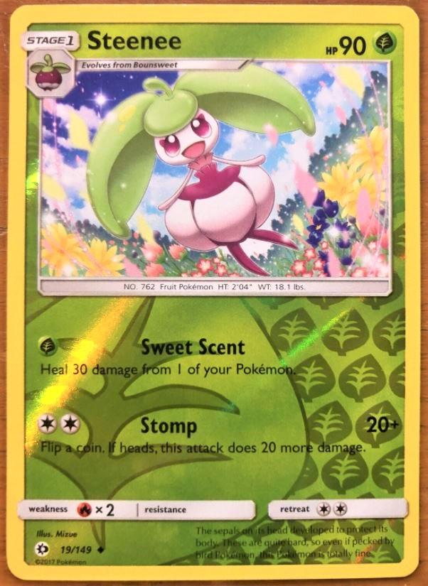 Steenee [Reverse Holo] #19 Prices | Pokemon Sun & Moon | Pokemon Cards