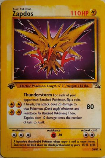 Zapdos [1st Edition] | Ungraded | Pokemon Fossil