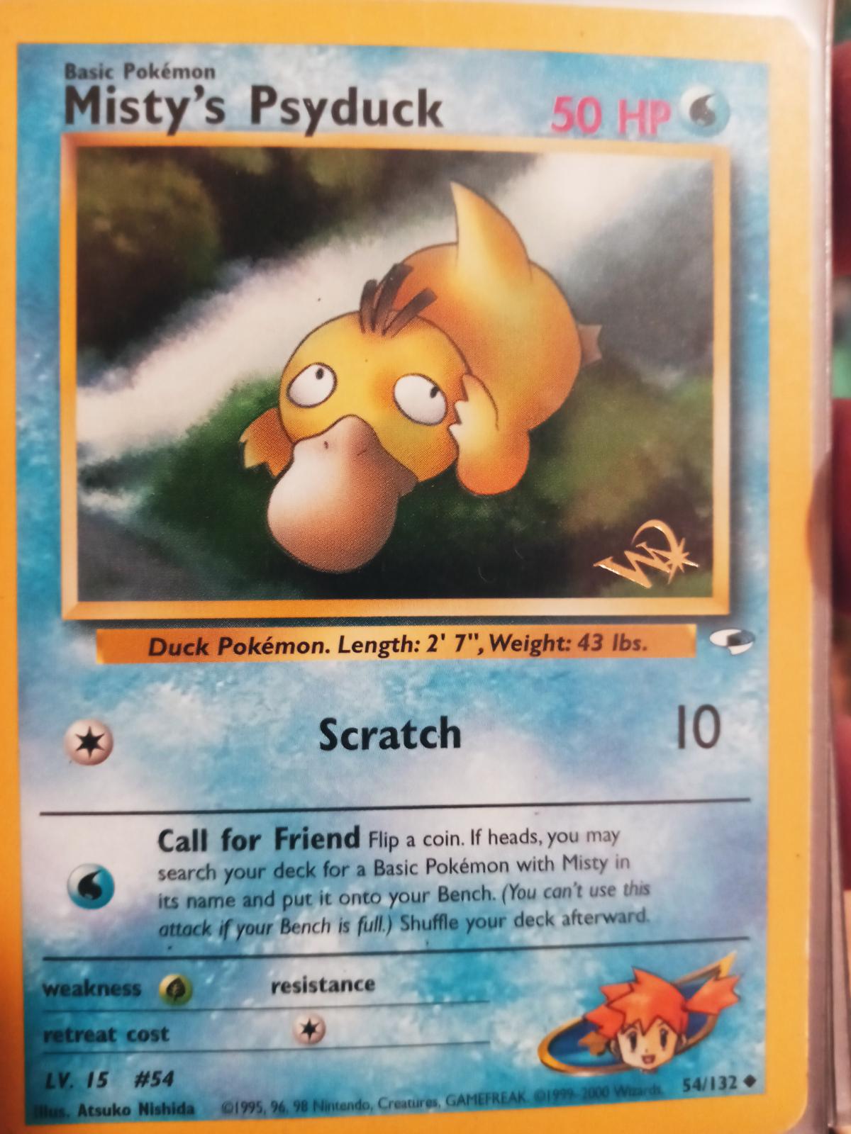 Misty's Psyduck [W Stamp] | Ungraded | Pokemon Gym Heroes