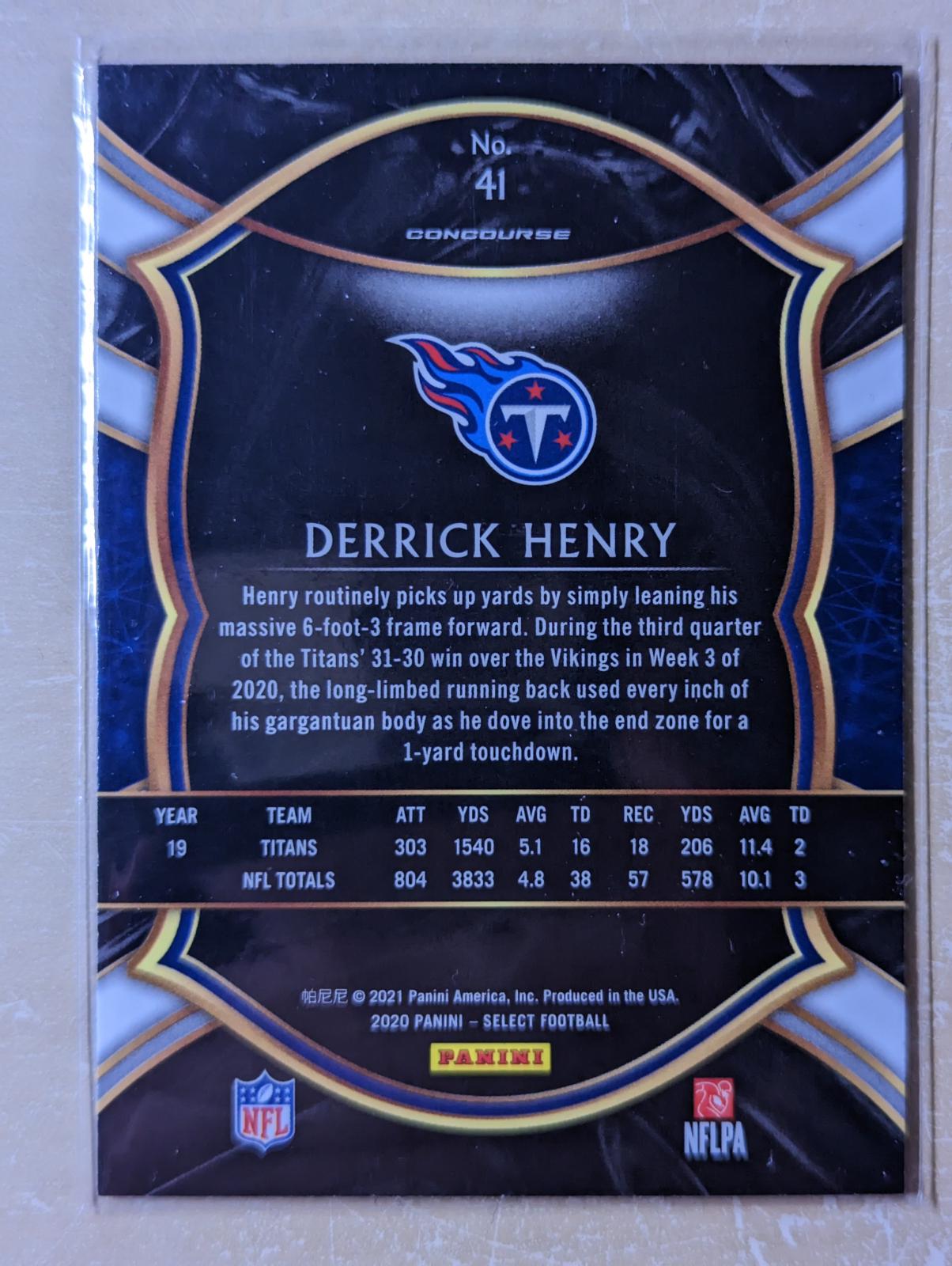 Derrick Henry #41 Prices | 2020 Panini Select | Football Cards