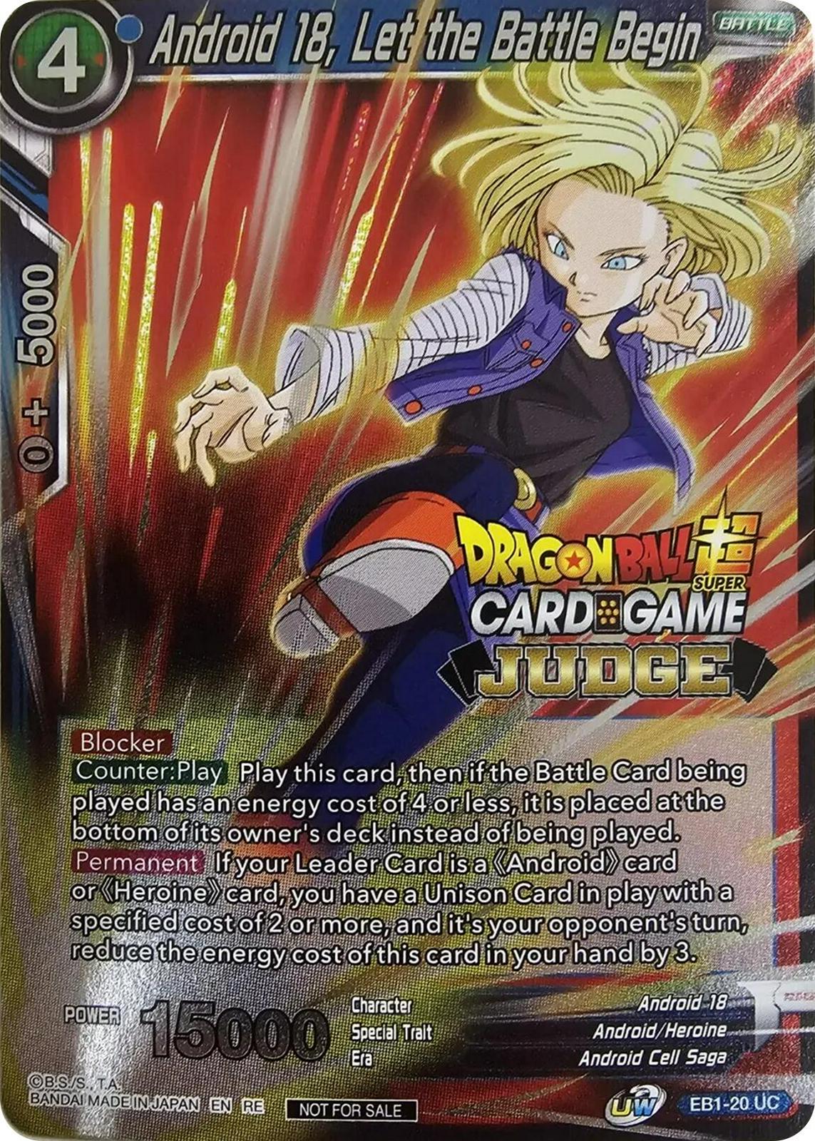 Android 18, Let the Battle Begin [Judge Pack Vol.12] EB1-20 Prices | Dragon Ball Super Divine ...