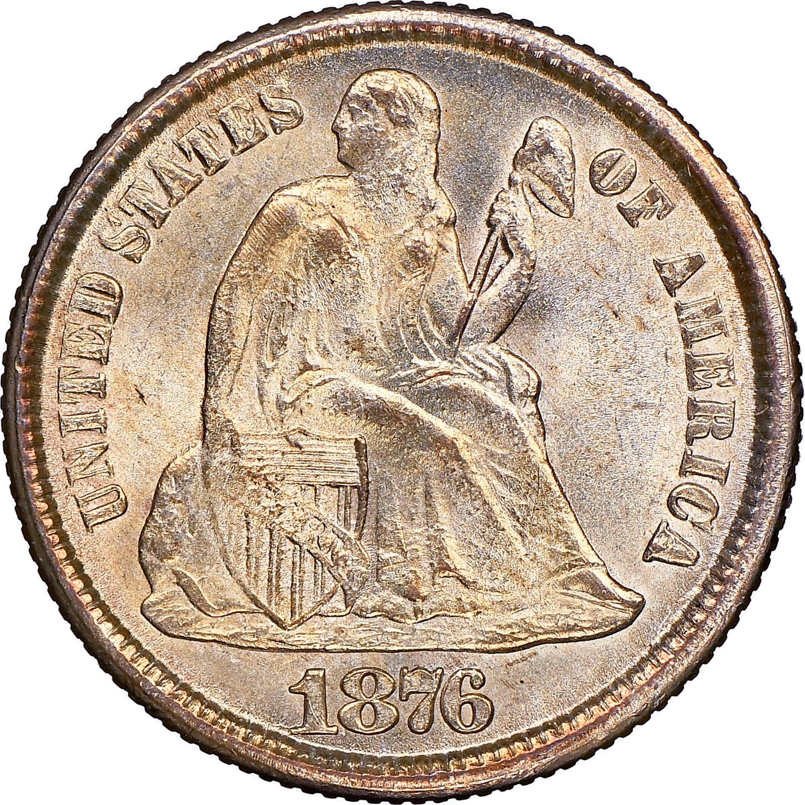 1876 CC Seated Liberty Dime Prices | Ungraded, NGC, PCGS Values