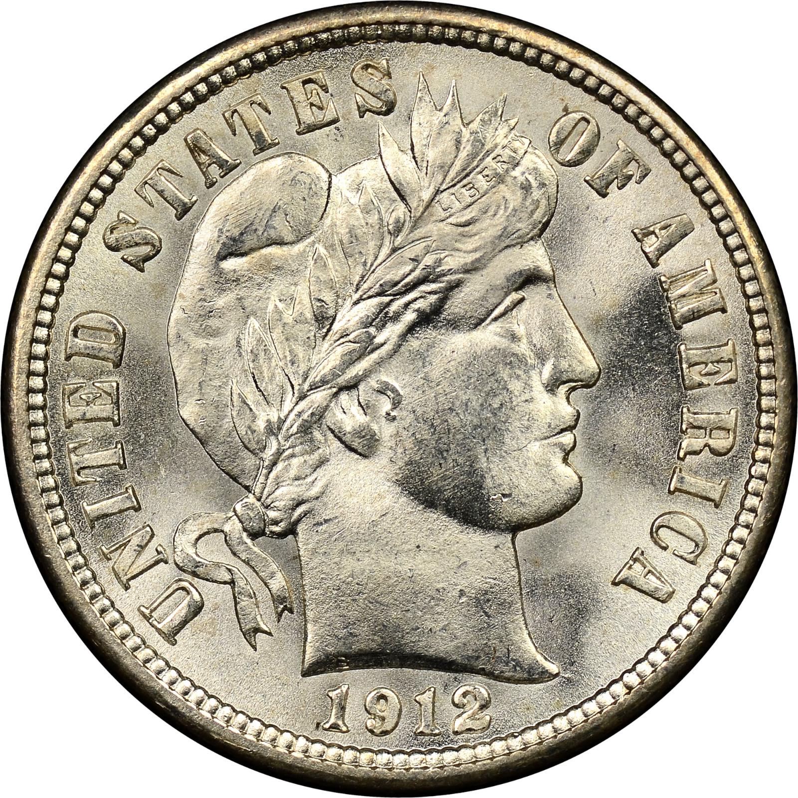 1912 Barber Dime Prices | Ungraded, NGC, PCGS Values