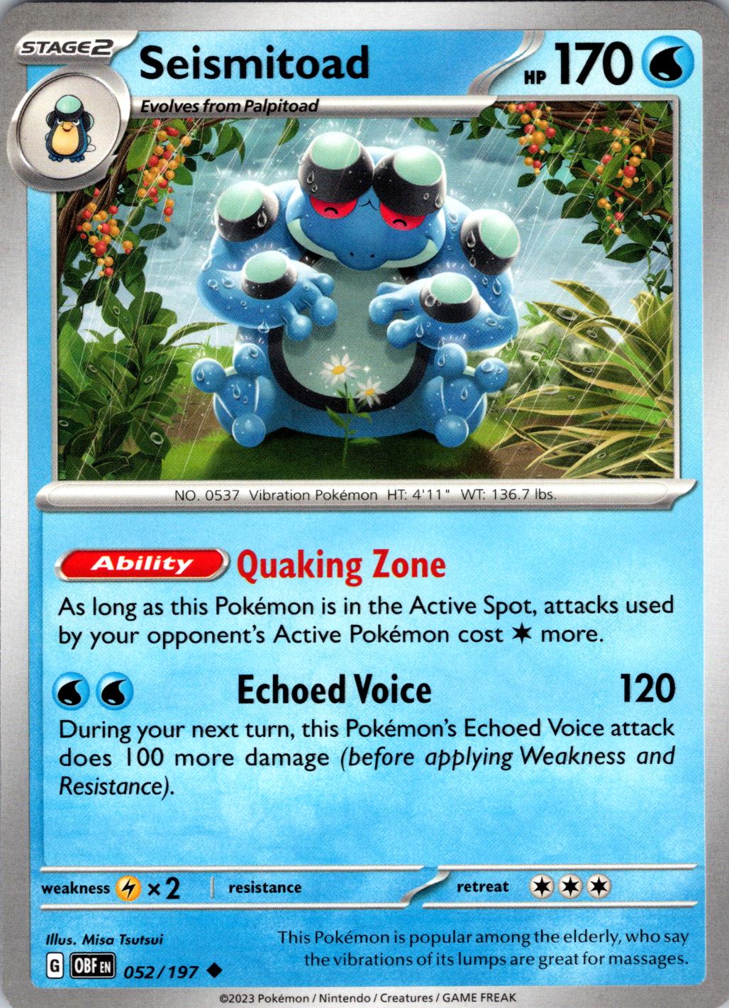 Seismitoad #52 Prices | Pokemon Obsidian Flames | Pokemon Cards