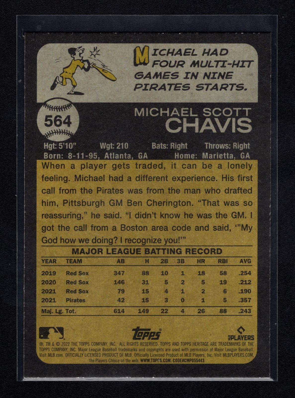 Michael Chavis #564 Prices | 2022 Topps Heritage | Baseball Cards
