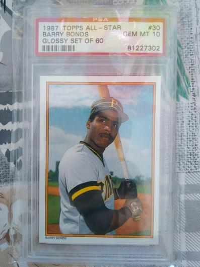 Barry Bonds | Psa 10 | 1987 Topps All Star 60