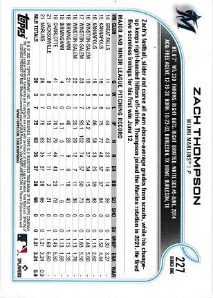 Zach Thompson #227 Prices [Rookie] | 2022 Topps | Baseball Cards