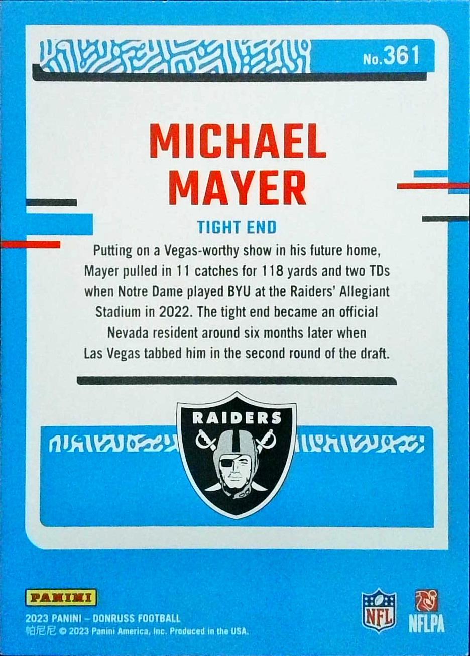 Michael Mayer #361 Prices [Rookie] | 2023 Panini Donruss | Football Cards