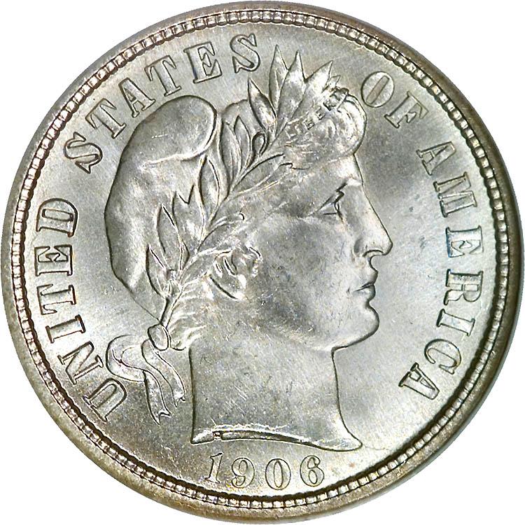 1906 S Barber Dime Prices | Ungraded, NGC, PCGS Values