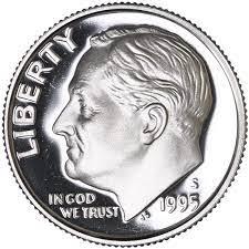 1995 S [CLAD PROOF] Roosevelt Dime Prices | Ungraded, NGC, PCGS Values