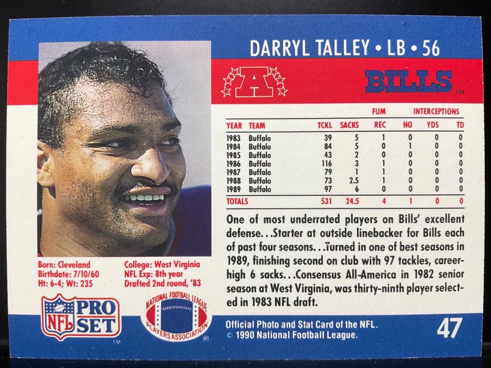Darryl Talley #47 Prices | 1990 Pro Set | Football Cards