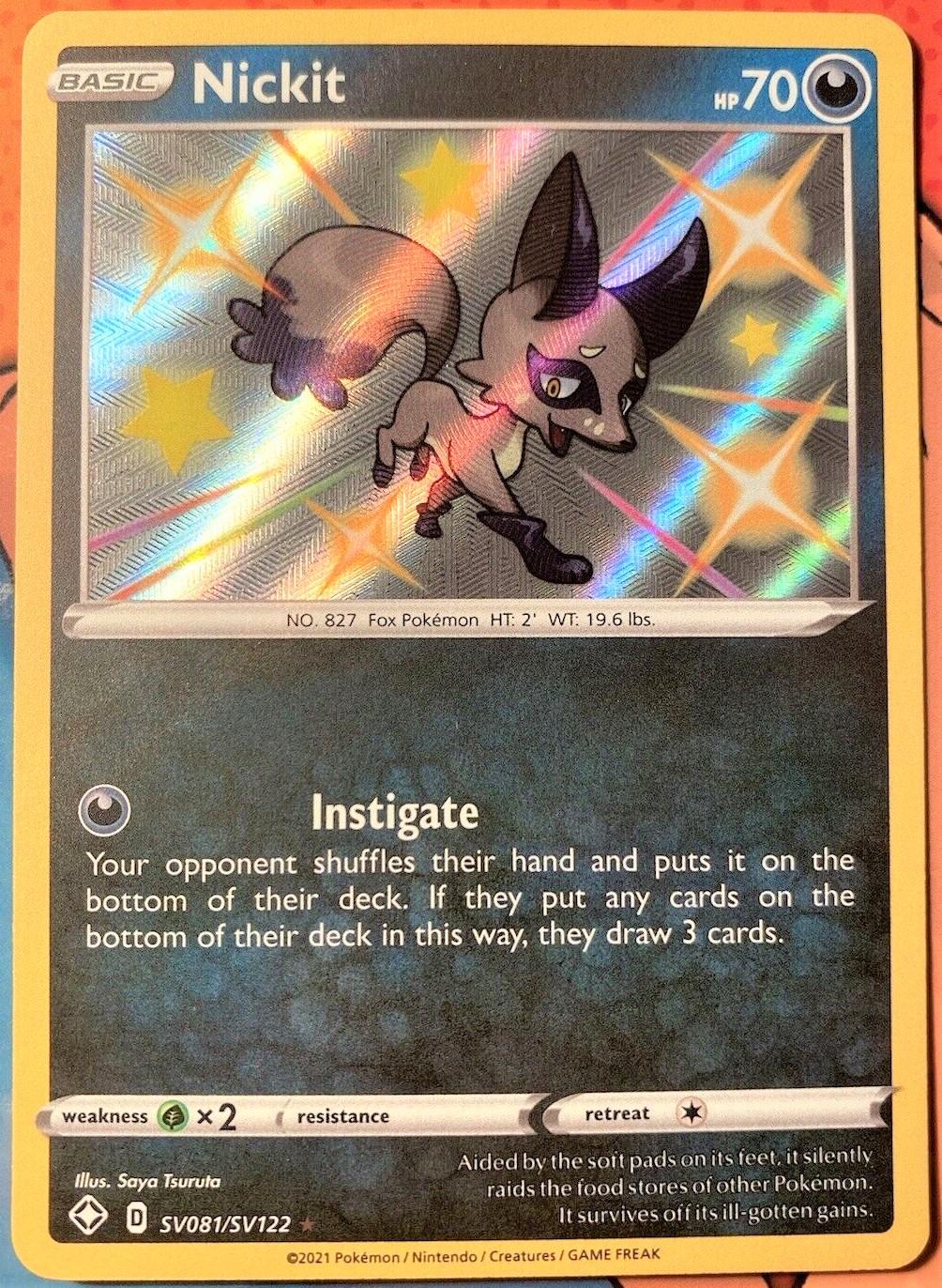 Nickit #SV081 Prices | Pokemon Shining Fates | Pokemon Cards