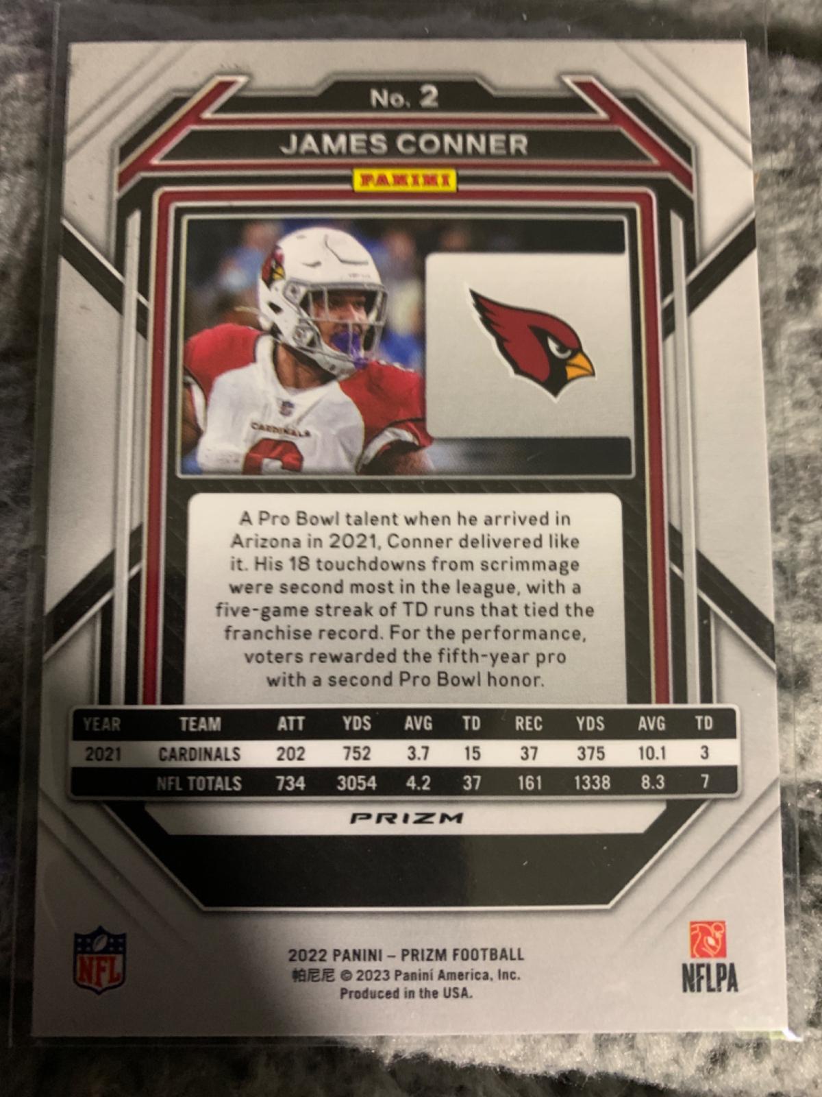 James Conner [Green] #2 Prices | 2022 Panini Prizm | Football Cards