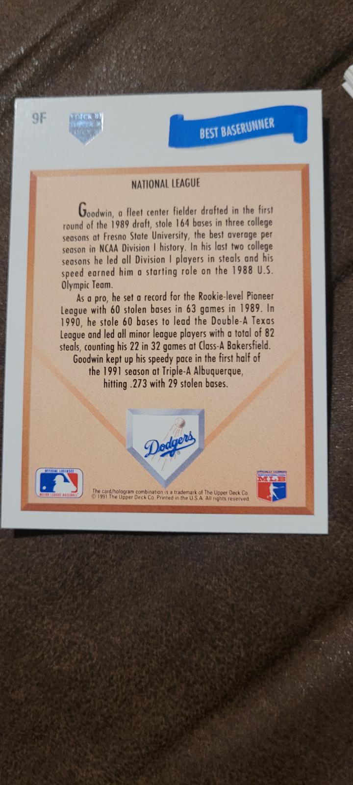 Tom Goodwin #9F Prices | 1991 Upper Deck Final Edition | Baseball Cards